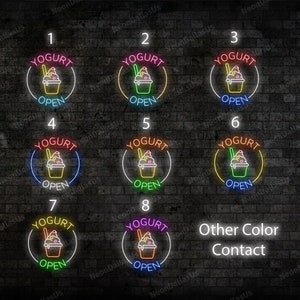 Yogurt Open Neon Sign Yogurt LED Light Yogurt Ice Cream Shop Lights ...