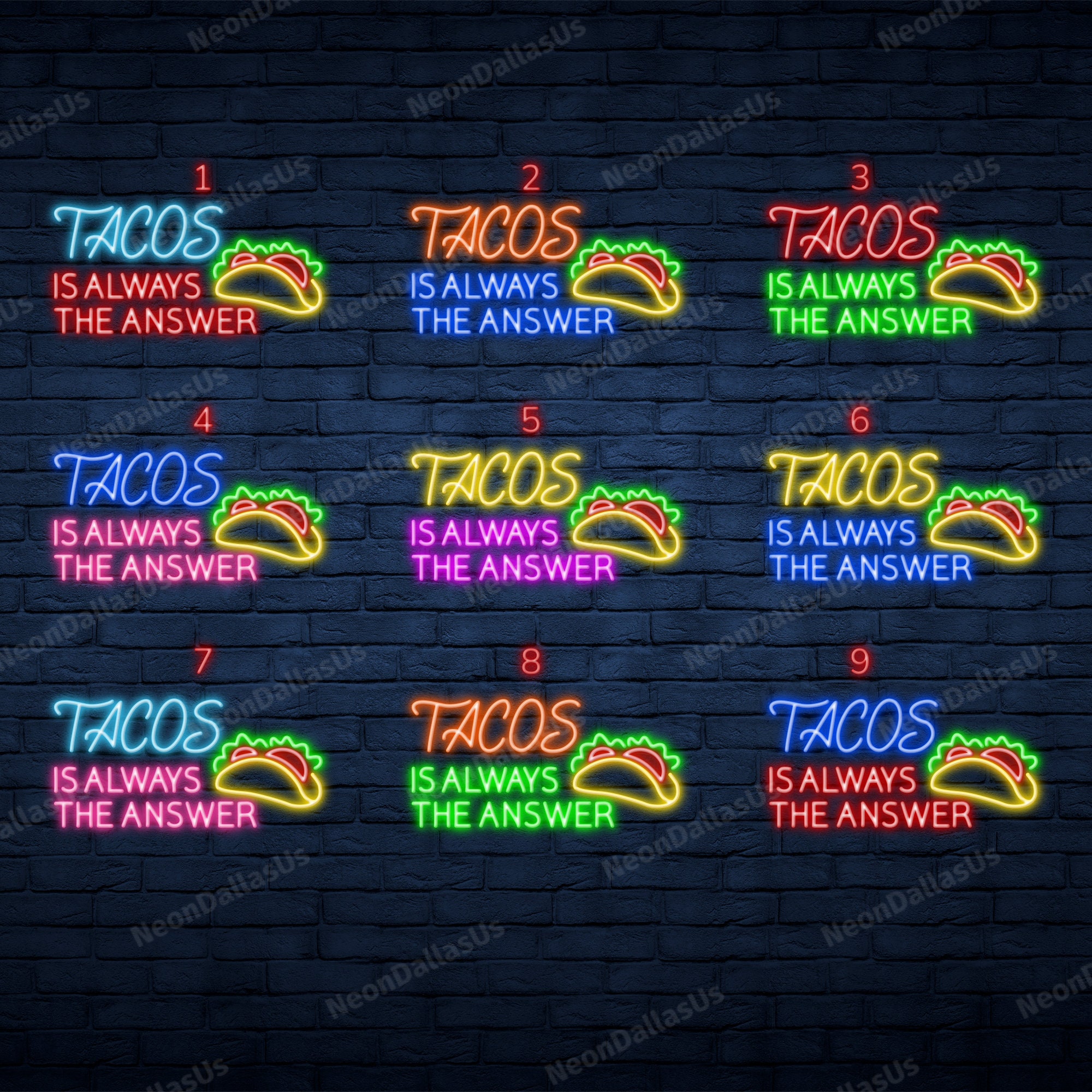Tacos is Always the Answer Neon Sign Tacos Neon Light Tacos Led Light ...