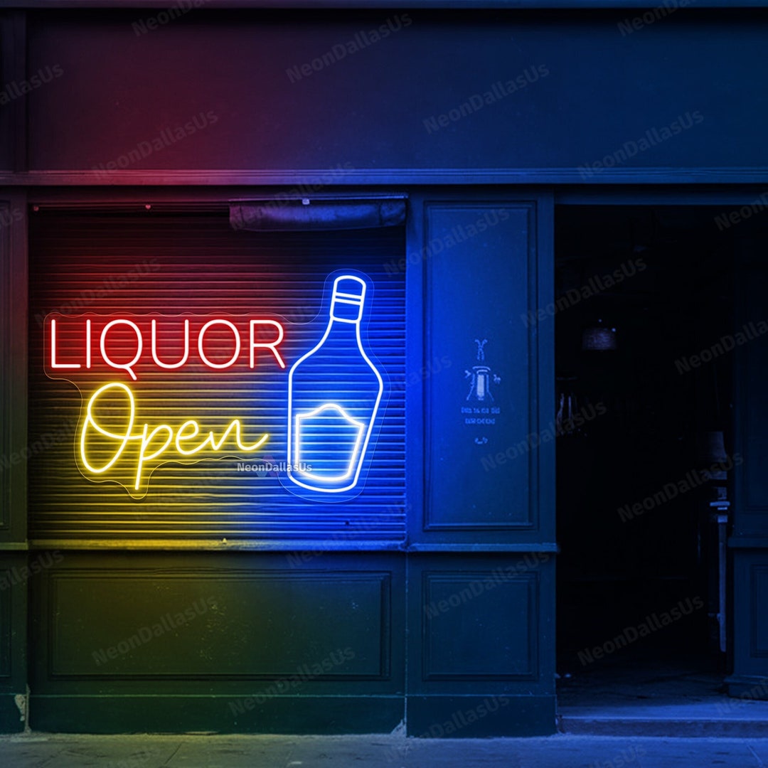 Liquor Neon Sign Liquor Open LED Light Liquor Shop Neon Sign Liquor ...