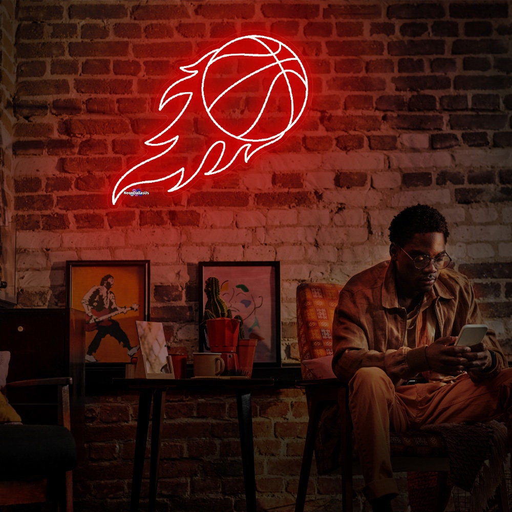 Basketball Neon Sign Basketball Fire Neon Custom Basketball - Etsy