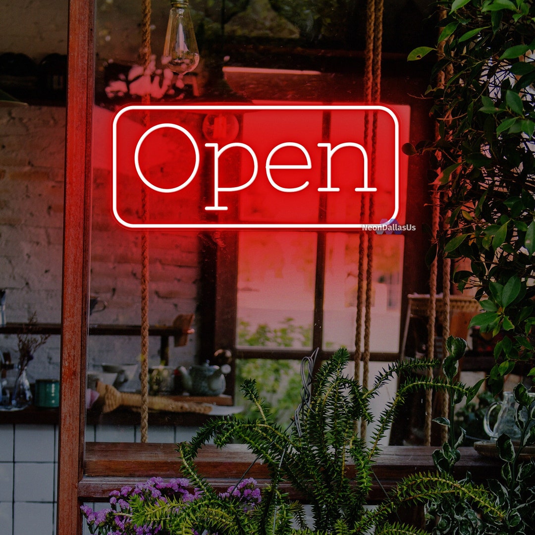 Neon Open Sign With Dimmer Custom Neon Sign Open Open Neon Lights Open ...