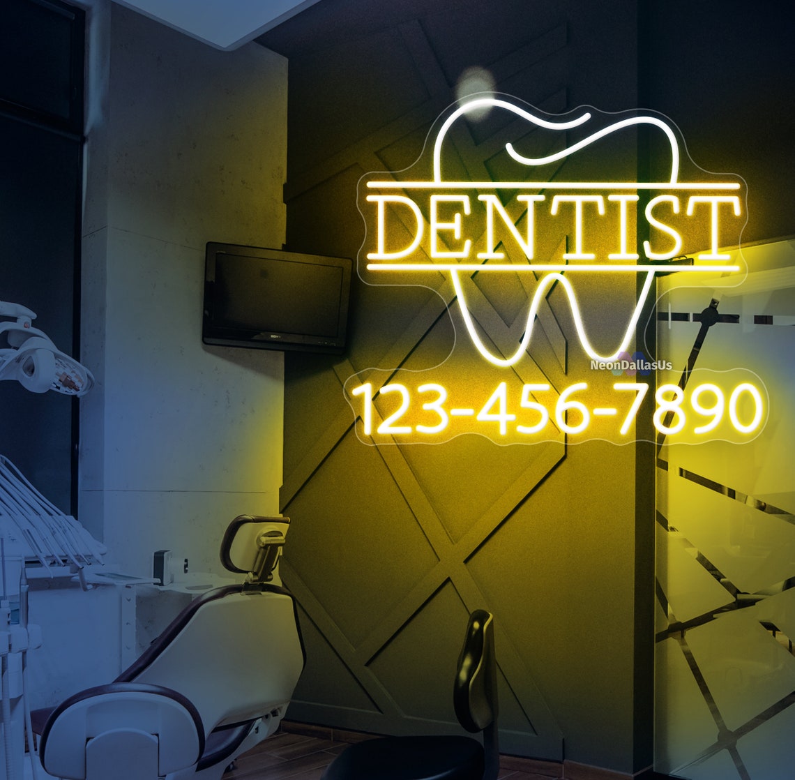 Tooth Dentist Neon Sign Tooth Neon Lights Tooth Led Sign Custom Dental ...