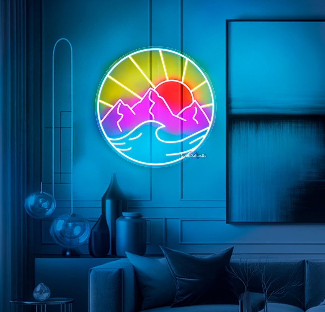 Sun Wave Neon Sign Sun Wave Led Sign Sunwave Neon Light Sunrise Sunset ...