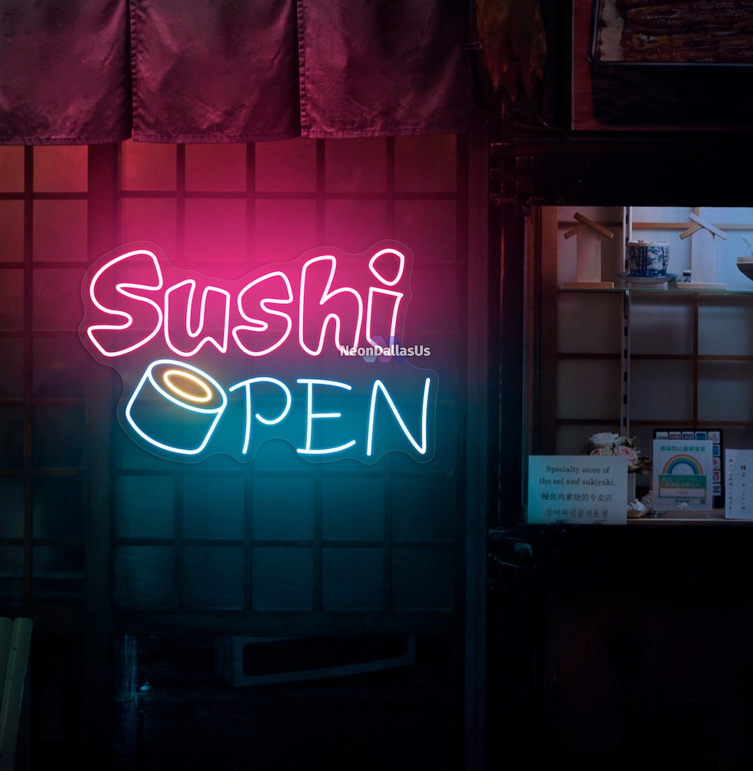 Sushi Open Neon Sign Sushi Neon Light Open Led Sign Sushi Led Sign ...
