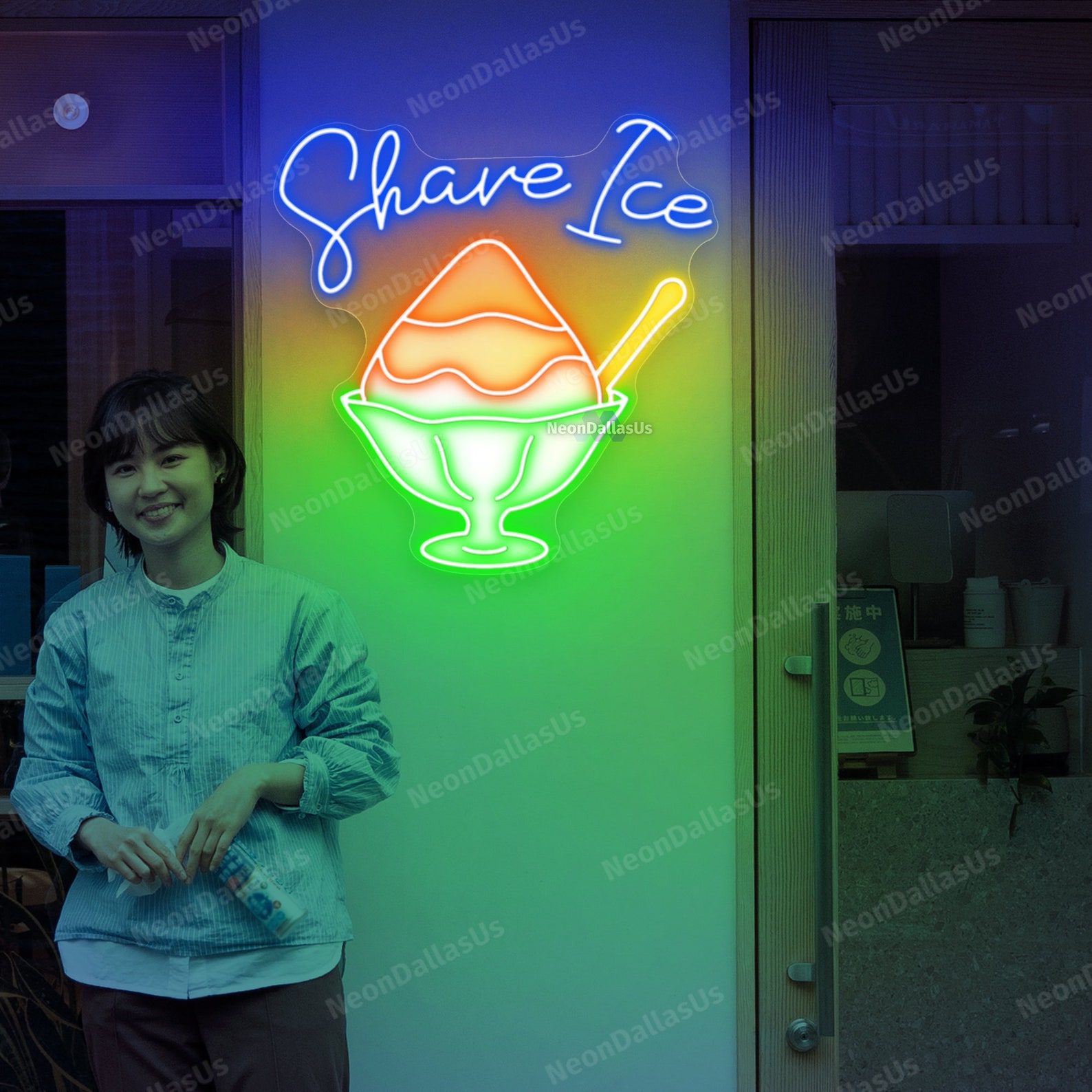 Shave Ice Neon Sign Shave Ice Led Sign Shave Ice Hawaiian Led Light ...