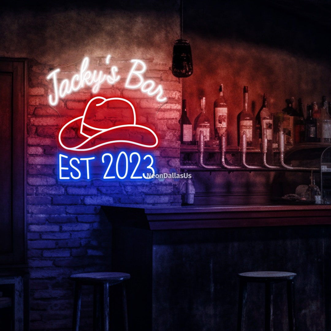 Custom Bar Neon Sign Man Cave Neon Sign Cowboy Bar Neon Sign Cowboy ...