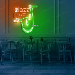 Jazz Live Neon Sign Jazz LED Light Jazz Club Led Sign Custom Bar Neon ...