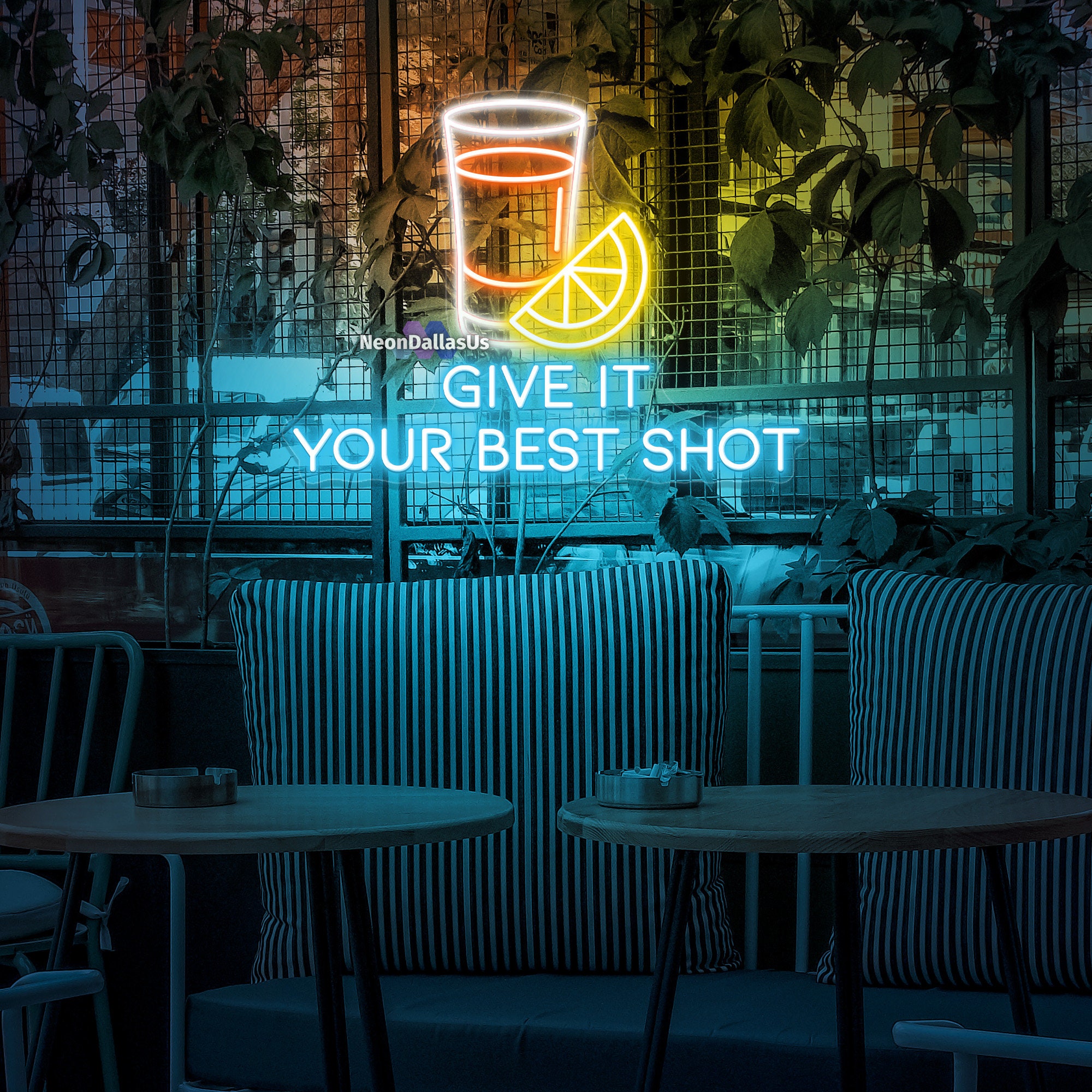 Give It Your Best Shot Sign Bar Custom Neon Sign Tequila Wall - Etsy