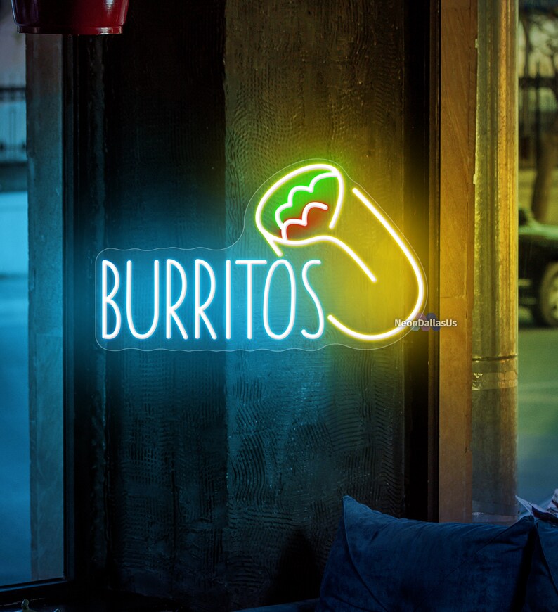 Burrito Neon Sign Burrito Led Light Pita Led Light Custom Street Food ...
