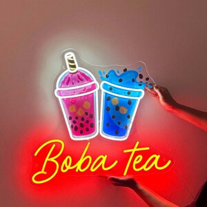 Bubble Tea Neon Sign Boba Neon Sign Boba Tea Sign Boba Open Sign Boba ...