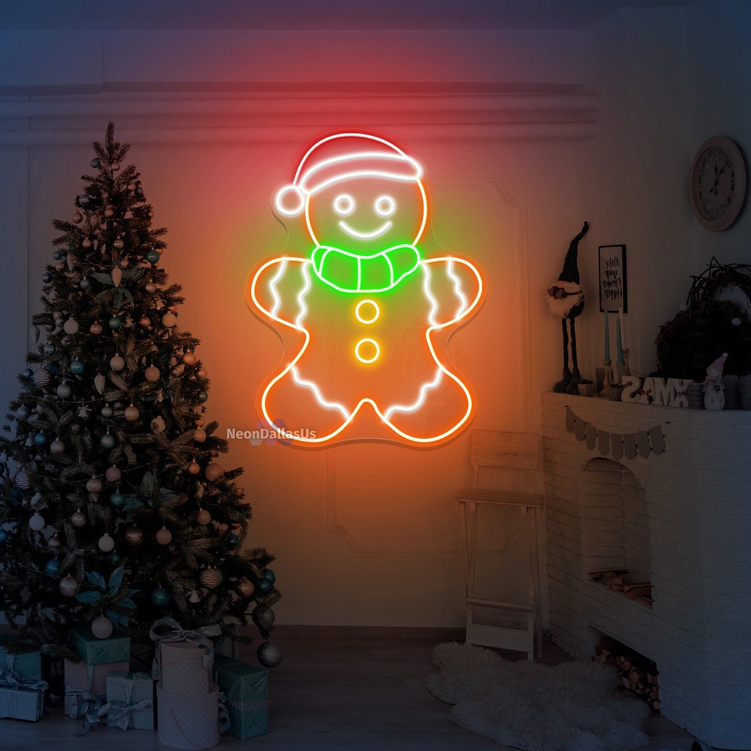 Gingerbread Decor Christmas Gingerbread Neon Sign Christmas Decor ...