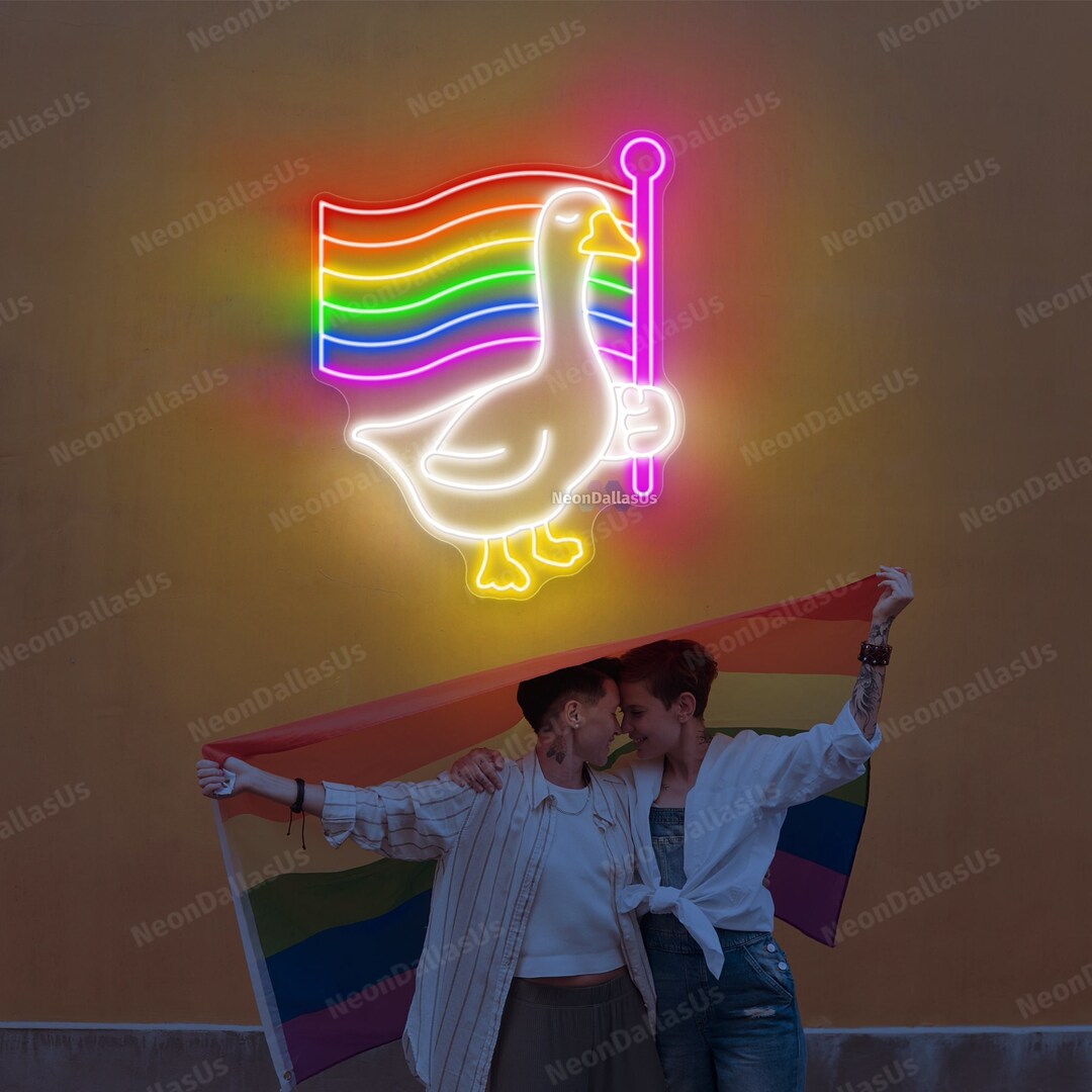 Goose LGBTQ Neon Sign Rainbow Neon Light LGBT Flag Sign Happy Pride ...