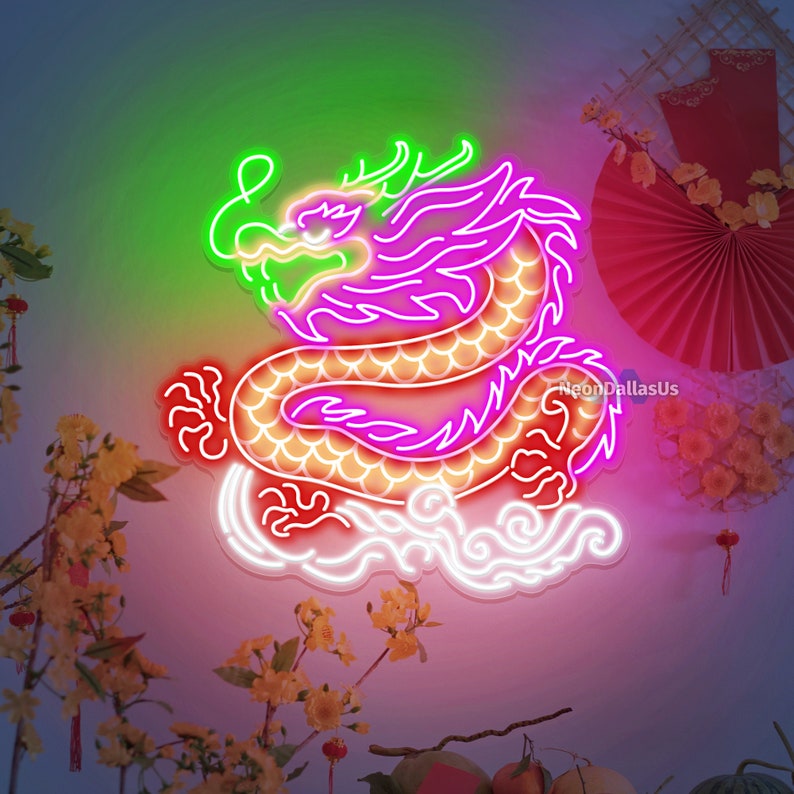 Dragon Neon Sign Dragon LED Light Dragon Year Custom Neon Sign New Year ...