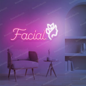 Facial Sign Facial Neon Sign Facial Skin Care Beauty Salon Shop Home ...