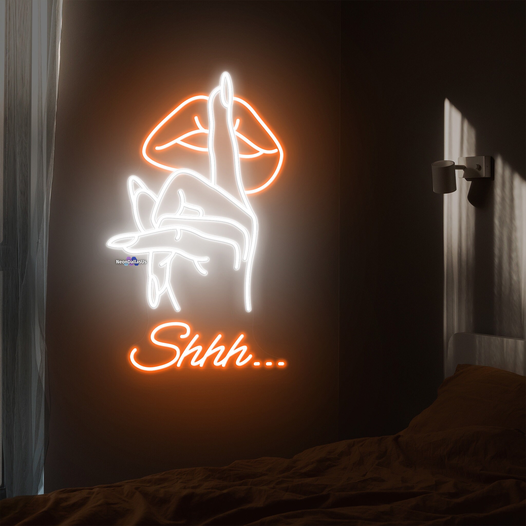 Shhh Neon Sign Lips and Finger Neon Sign Shhh Finger Sign Lips - Etsy