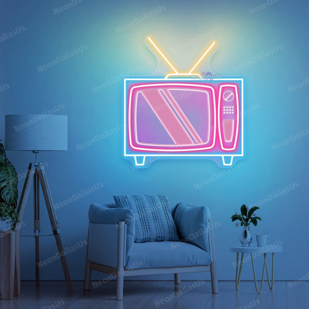 Retro TV Neon Sign Retro Television Device Led Sign Old TV Led Light ...
