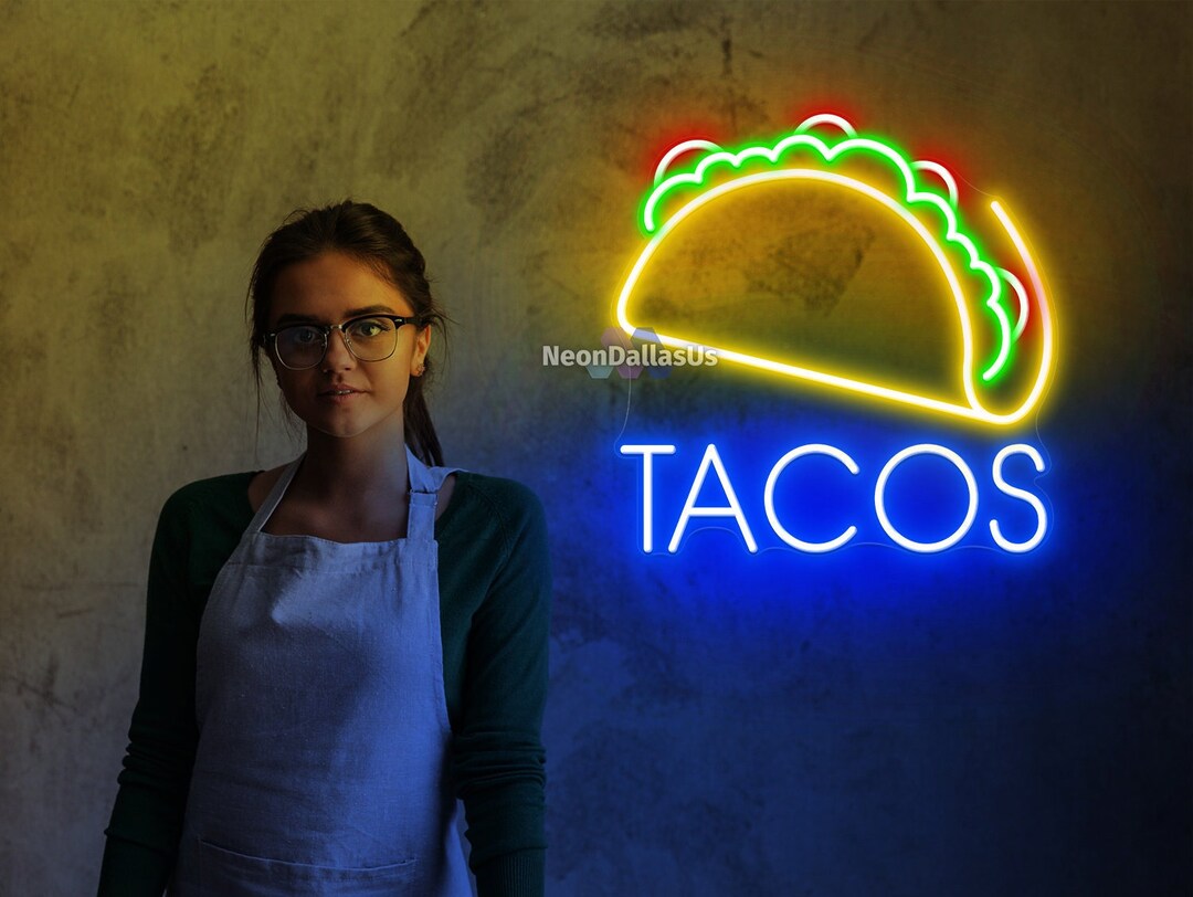 Tacos Neon Sign, Tacos LED Neon, Tacos Sign, Restaurant Decor, Business ...