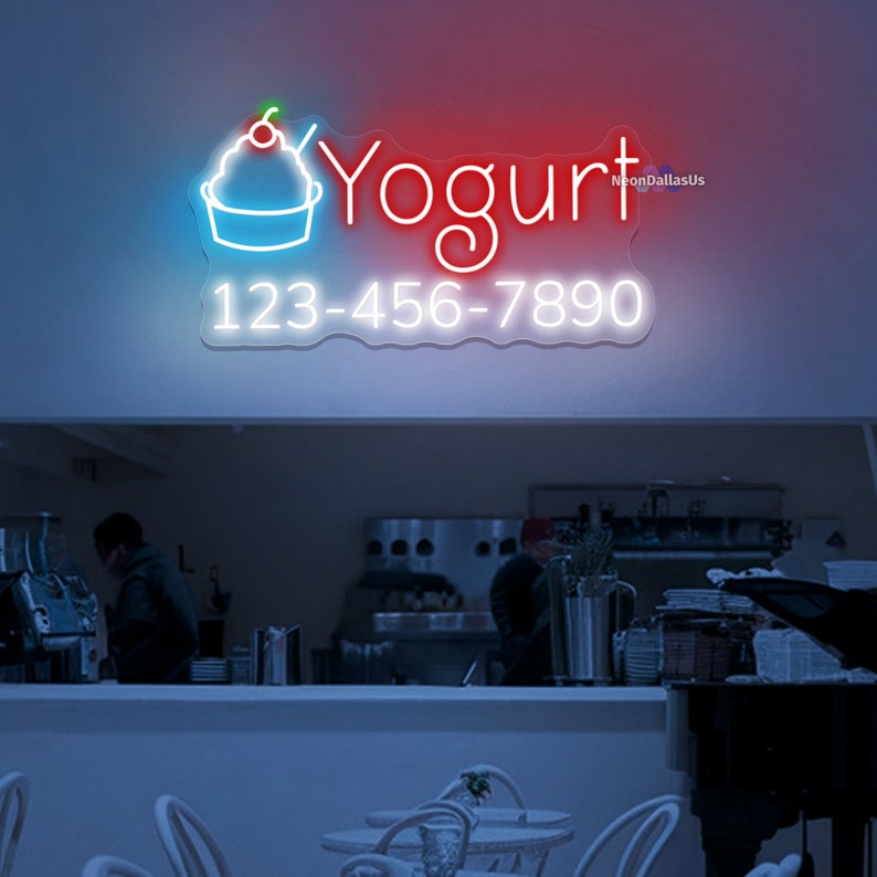Yogurt Neon Sign Yogurt LED Light Custom Yogurt Ice Cream Shop Lights ...