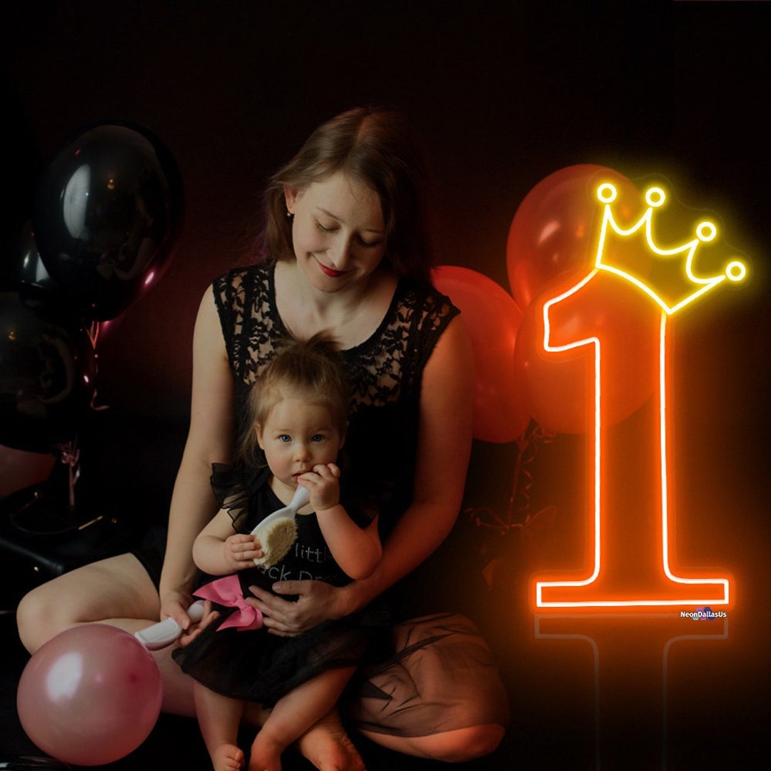 Number Neon Sign Number One Neon Sign Crown Number Led Sign Custom ...