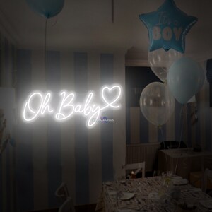 Oh Baby Neon Sign, Baby Shower Neon Sign, Oh Baby Sign Personalized ...