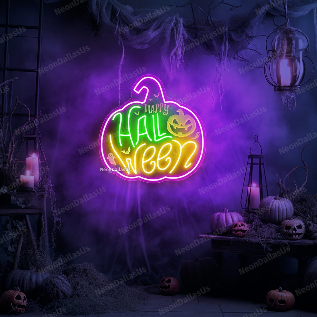 Halloween Decor Happy Halloween Sign Halloween LED Sign Custom ...