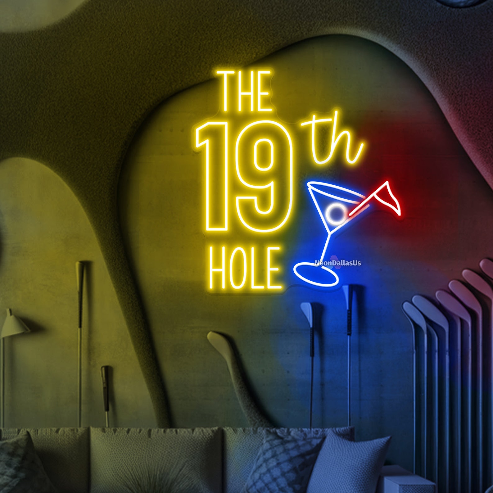 19th Hole Neon Sign 19th Hole Golf Led Light Golf Club Light Custom ...