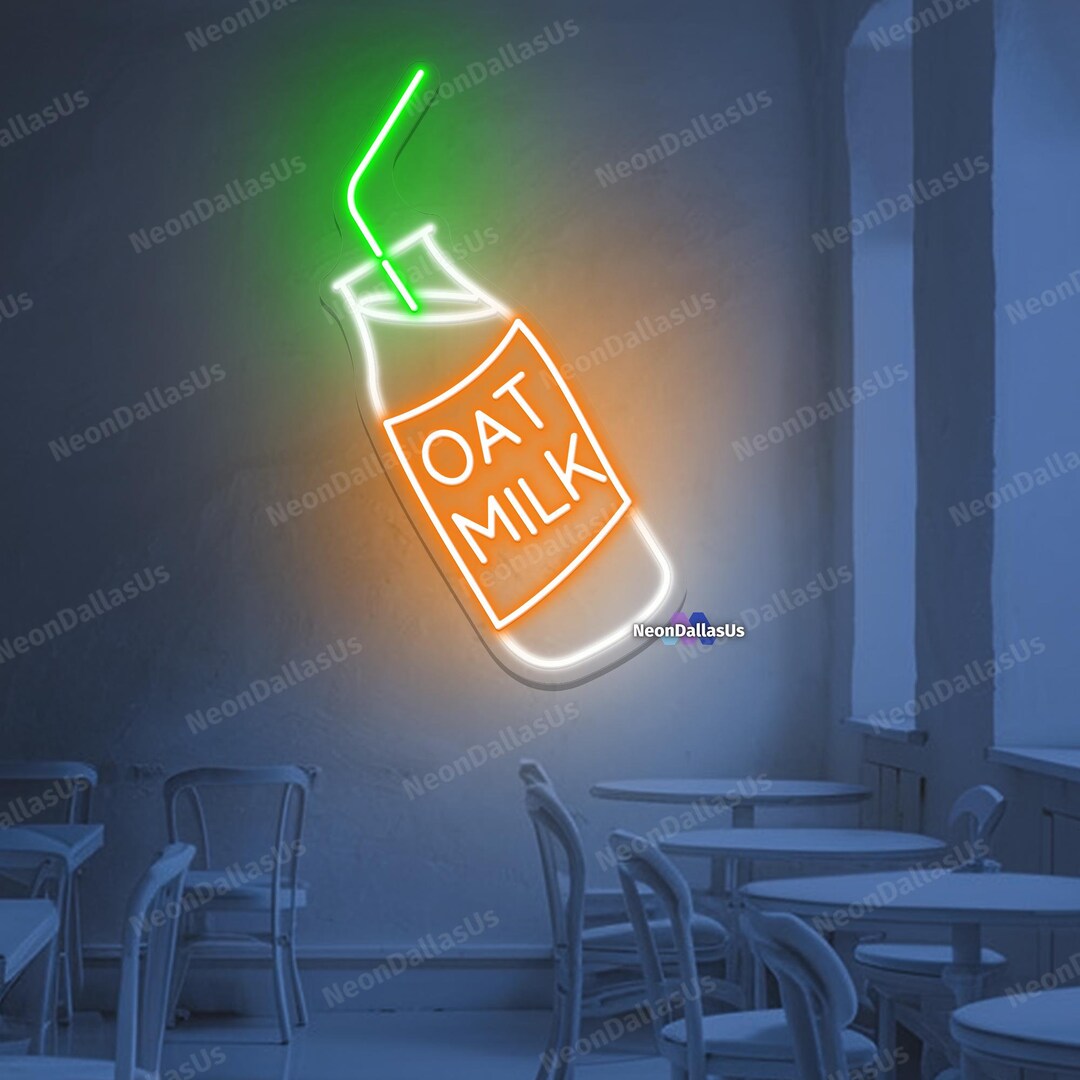 Oat Milk Sign Coffee Shop Neon Sign Kitchen Decor Sign Milk Neon Sign ...