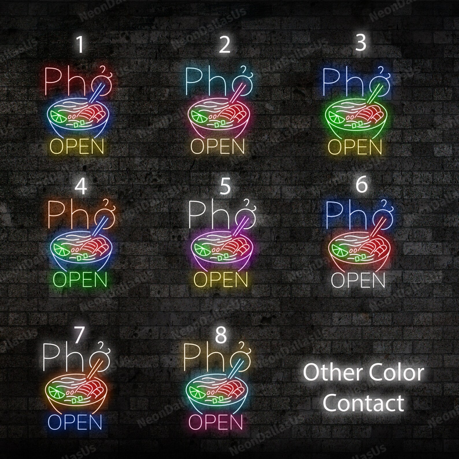 Pho Open Neon Sign Pho LED Light Pho Noodles Led Sign Noodle Bowl Led ...