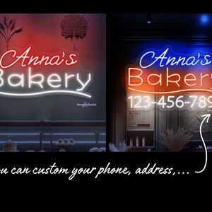 Bakery Neon Sign Custom Bakery Led Sign Personalized Bakery Outdoor ...