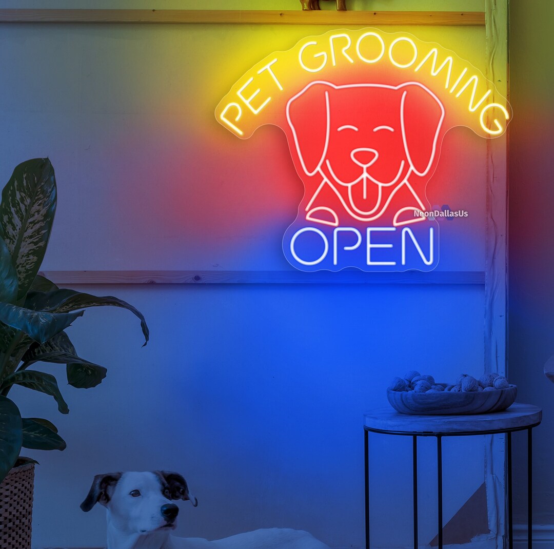 Pet Grooming Neon Sign Grooming Led Sign Custom Pet Spa Neon Light Pet ...