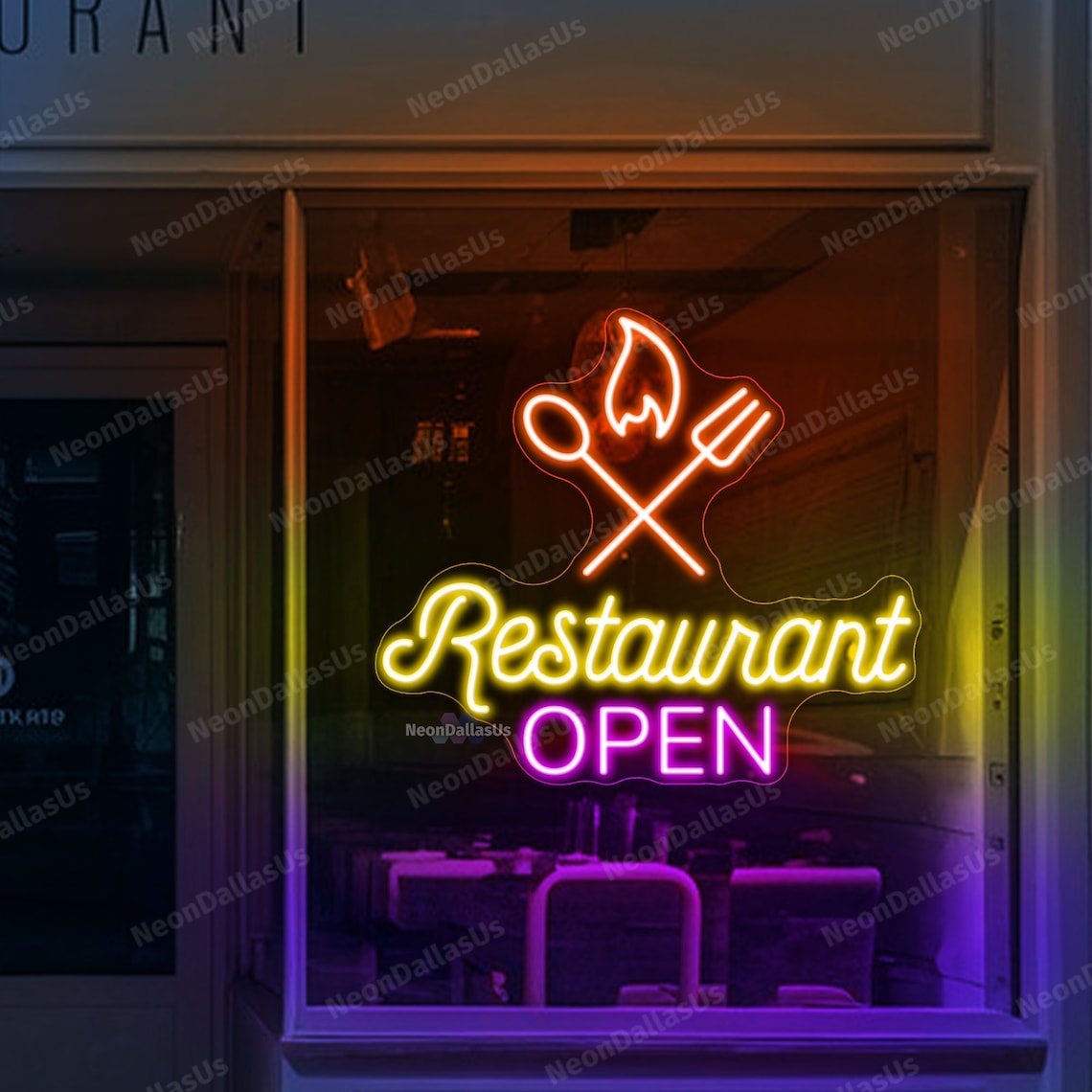 Restaurant Open Neon Sign Restaurant Open LED Light Restaurant Sign ...