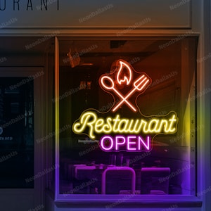 Restaurant Open Neon Sign Restaurant Open LED Light Restaurant Sign ...