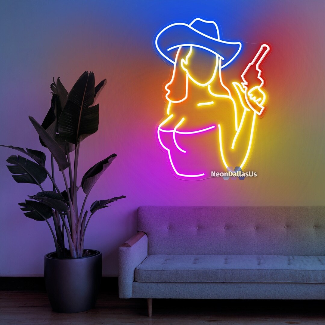 Cowgirl Neon Sign Cowboy Neon Light Western Neon Sign Decor Cowgirl LED ...