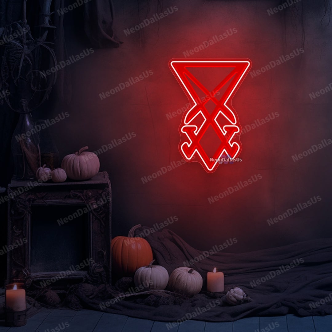 Sigil of Lucifer Neon Sign Occult Symbol Satanism Satan Satanic ...