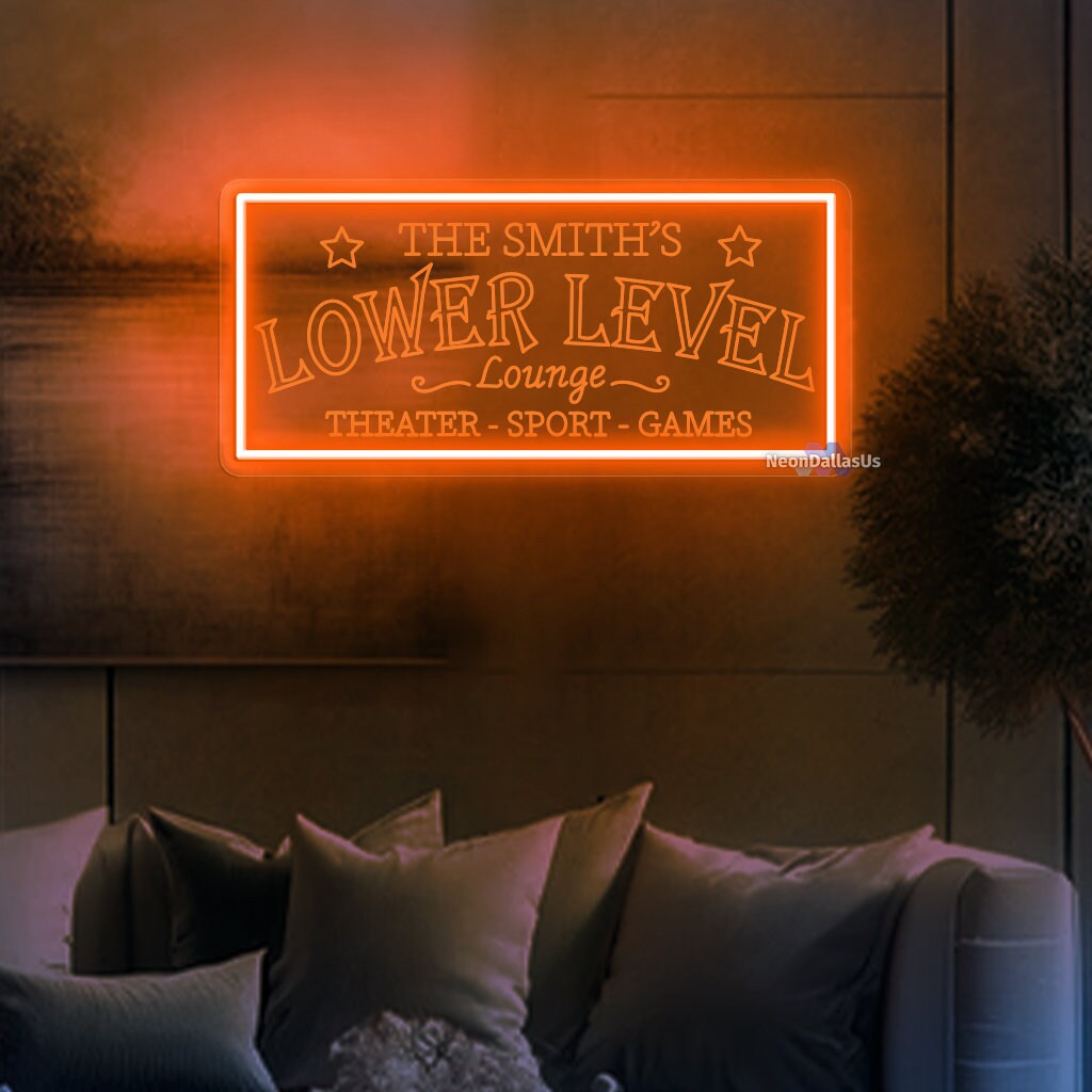 Lower Level Lounge Neon Sign Lower Level Bar Led Sign Custom - Etsy