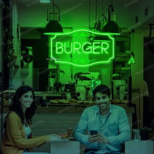 Burger Neon Sign Burger Led Neon Light Burger Shop Restaurant ...