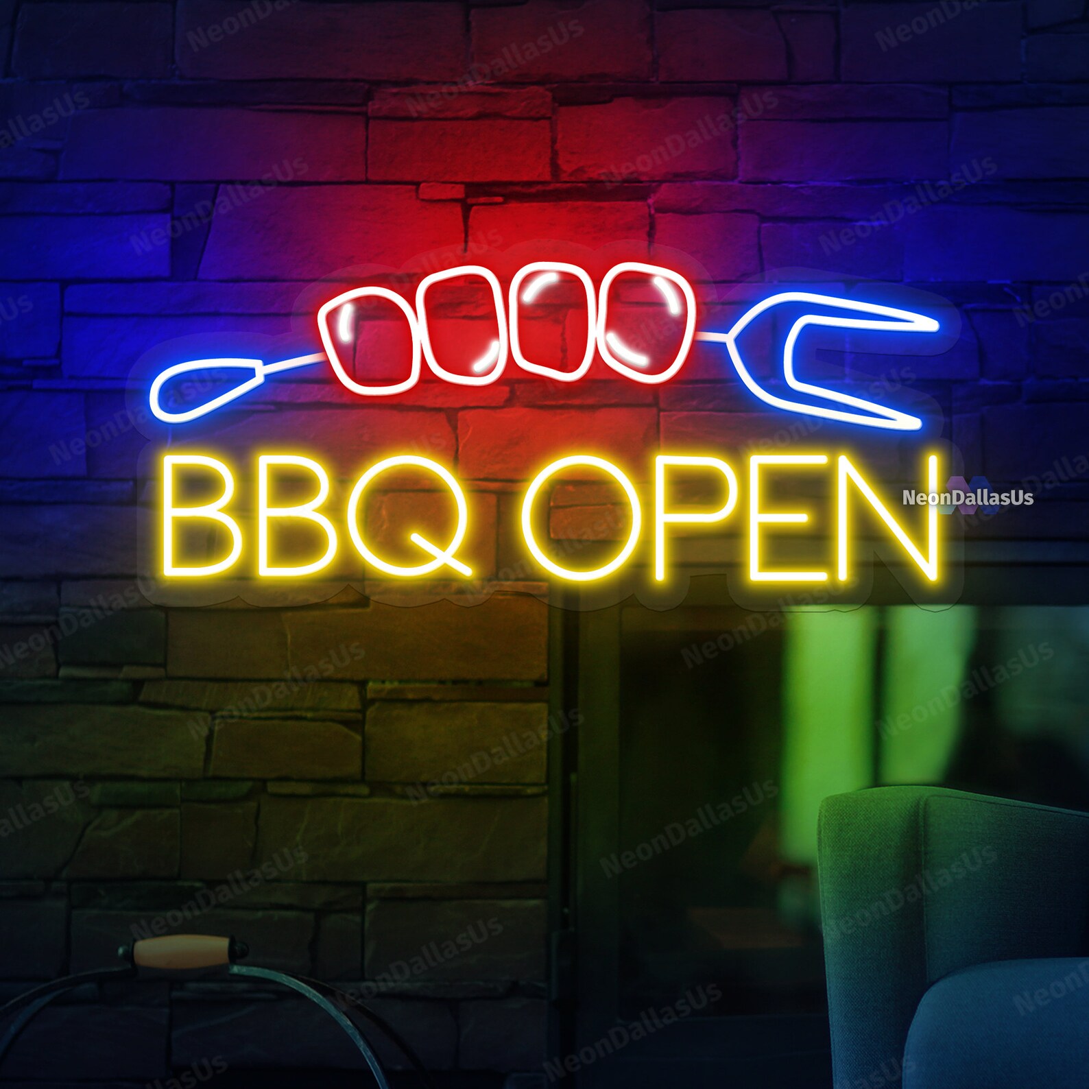 BBQ Open Neon Sign BBQ Neon Sign BBQ Led Light Custom Neon Signs Bar ...