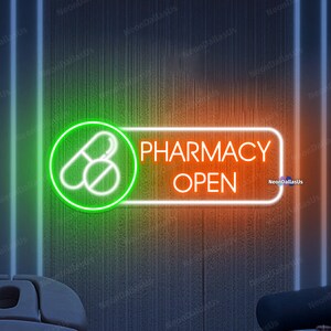 Pharmacy Open Neon Sign Pharmacy Open LED Lights Pharmacy Neon Lights ...
