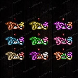 Boo Neon Sign Halloween Boo Sign Halloween LED Light Halloween Decor ...