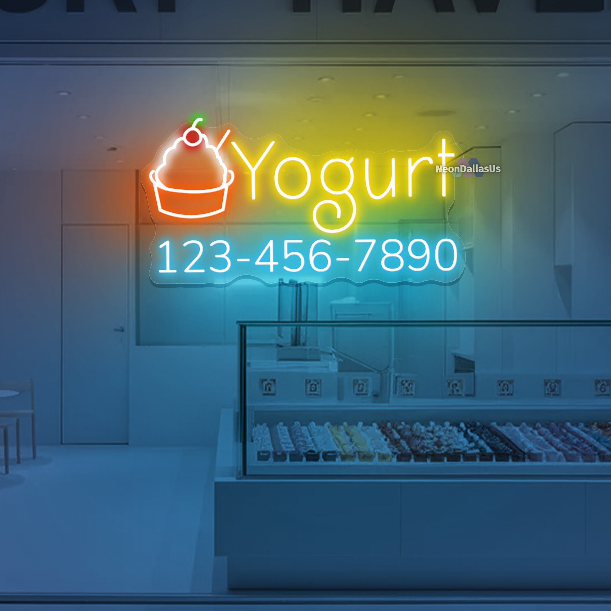 Yogurt Neon Sign Yogurt LED Light Custom Yogurt Ice Cream Shop Lights ...