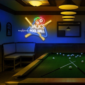 Pool Hall Neon Sign Pool Hall Led Sign Billiards Led Light Custom Neon ...