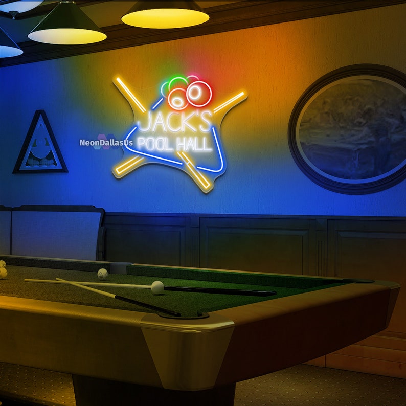Pool Hall Neon Sign Pool Hall Led Sign Billiards Led Light - Etsy