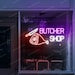 Butcher Neon Sign Butcher Shop Sign Butcher Shop LED Lights Decors Meat ...