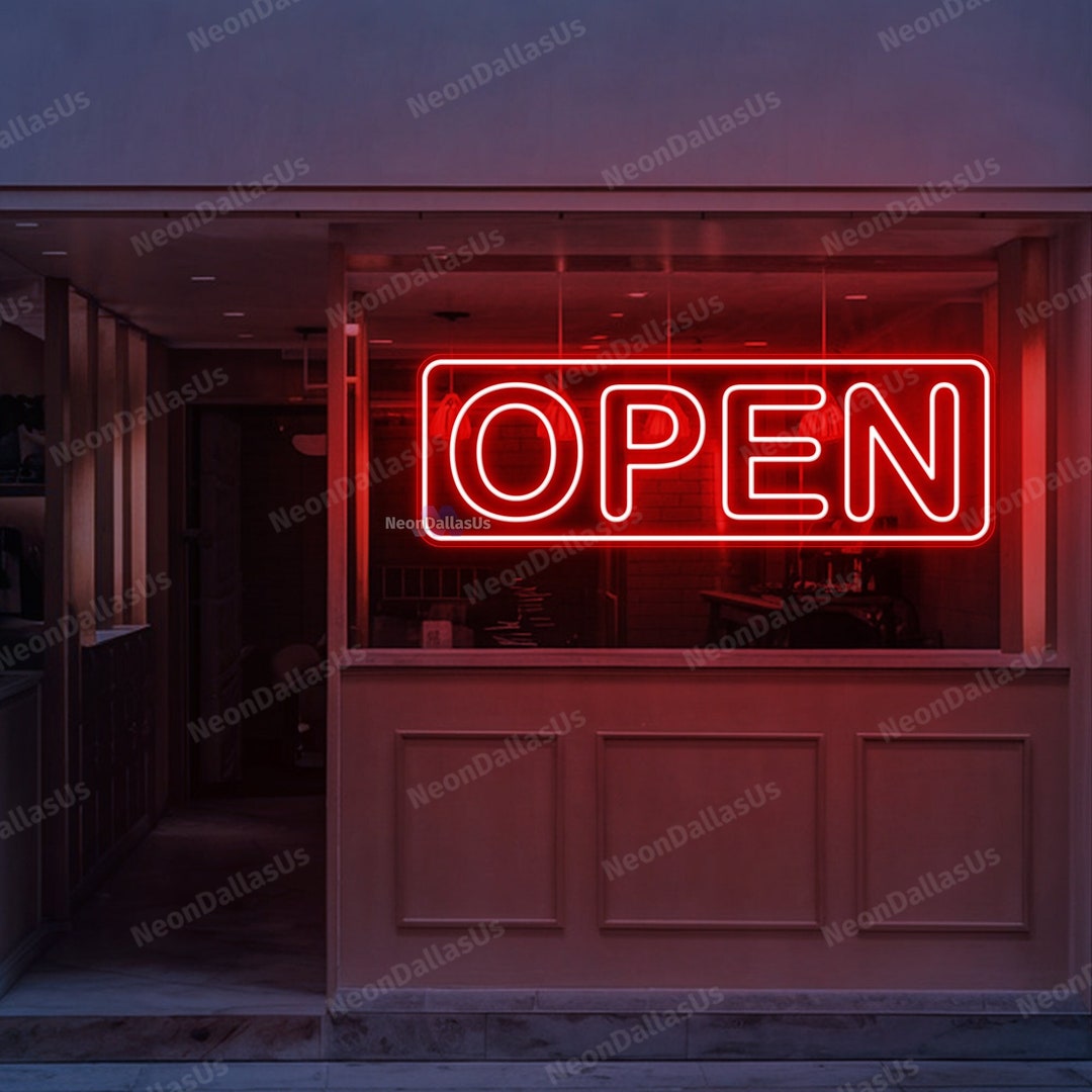 Double Stroke Open LED Neon Sign Open Closed Sign Open Neon Sign Open ...