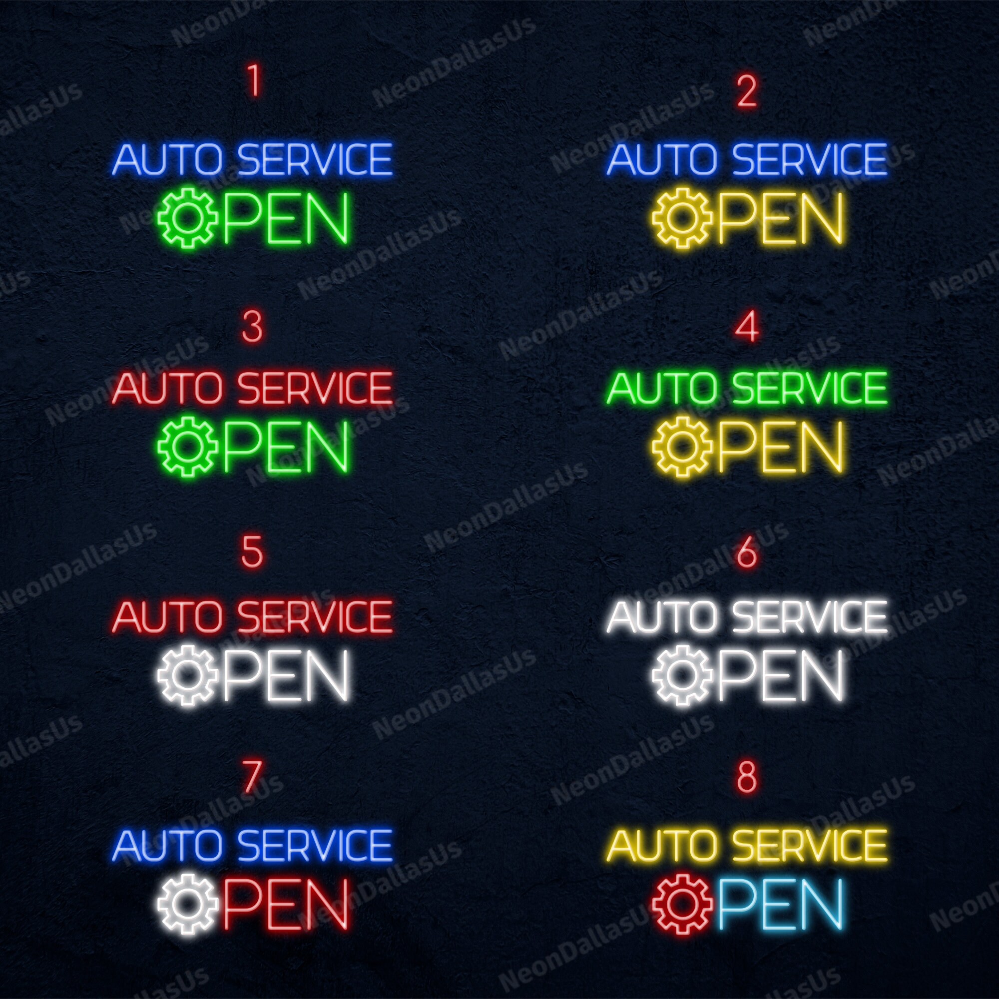 Auto Service Neon Sign Auto Service Open Sign Car Service Led Sign ...