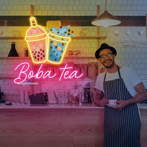 But First Boba Tea Sign Neon Led Sign Custom Bubble Tea Shop Sign Milk ...