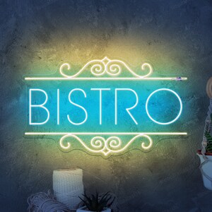 Bistro Neon Sign Bistro LED Light Personalized Bistro Kitchen Sign ...