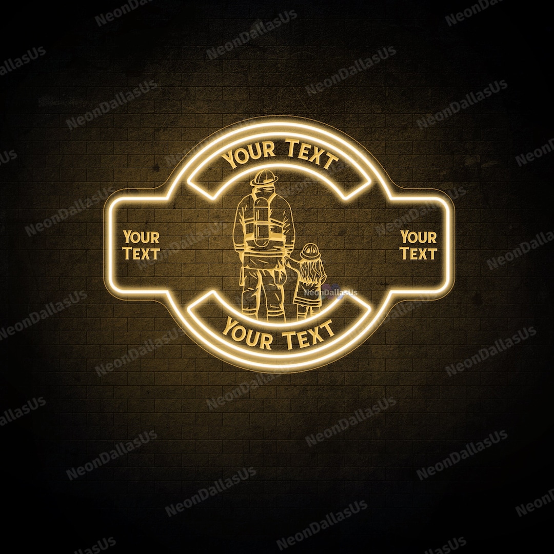 Fire Fighter Sign Fire Fighter Neon Sign Personalized Firefighter ...