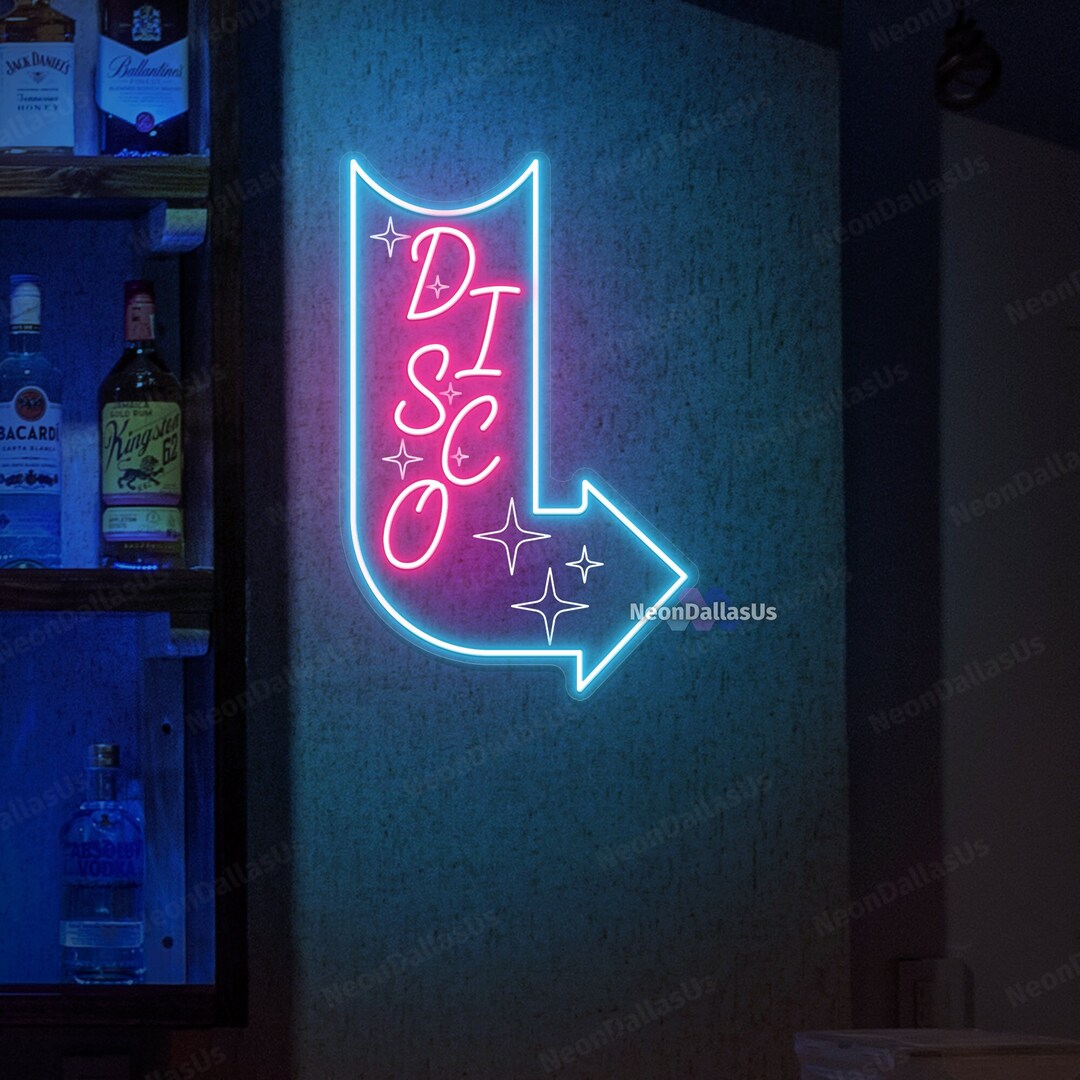 Disco Sign Disco Neon Sign Disco Decor Disco Bar Cart Decor Disco ...