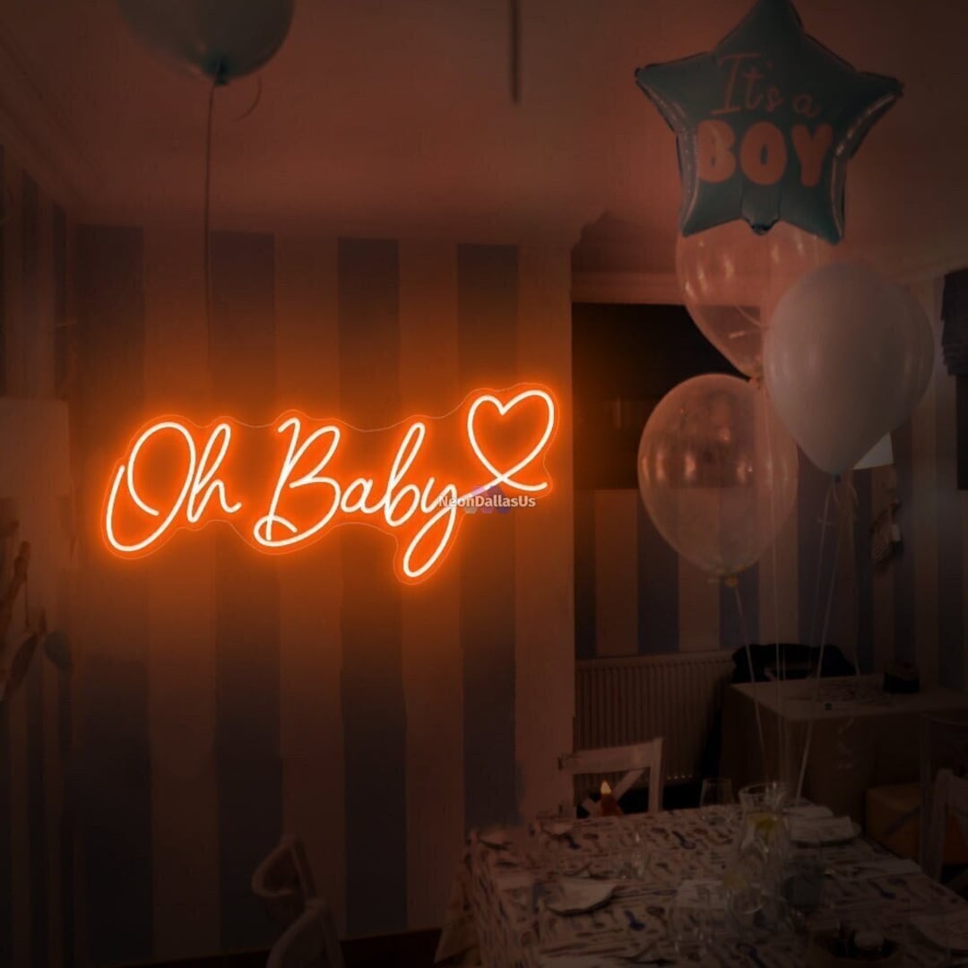 Oh Baby Neon Sign, Baby Shower Neon Sign, Oh Baby Sign Personalized ...